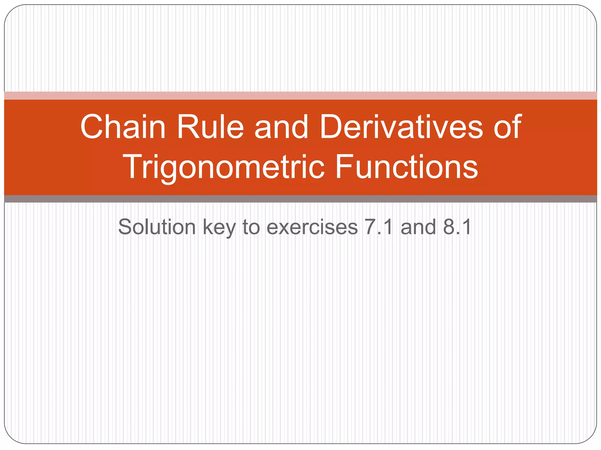 Chain rule solution key | PPTX