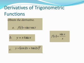 Chain rule & trigonometric functions | PPTX