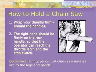 SAFE CHAINSAW OPERATION, BASICS OF CHAINSAW.ppt