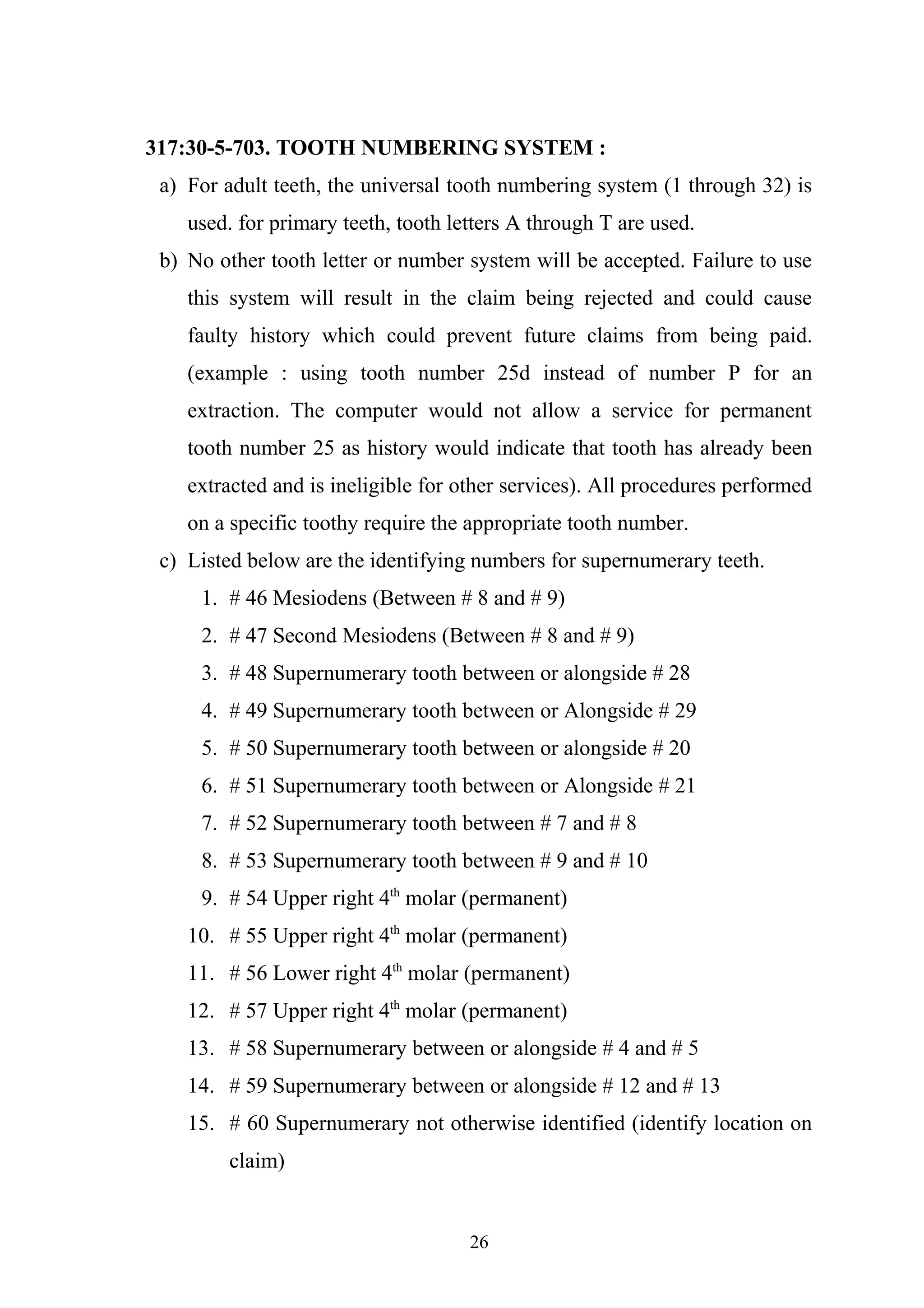 Chain side positions and tooth numbering | DOC | Dental Health ...