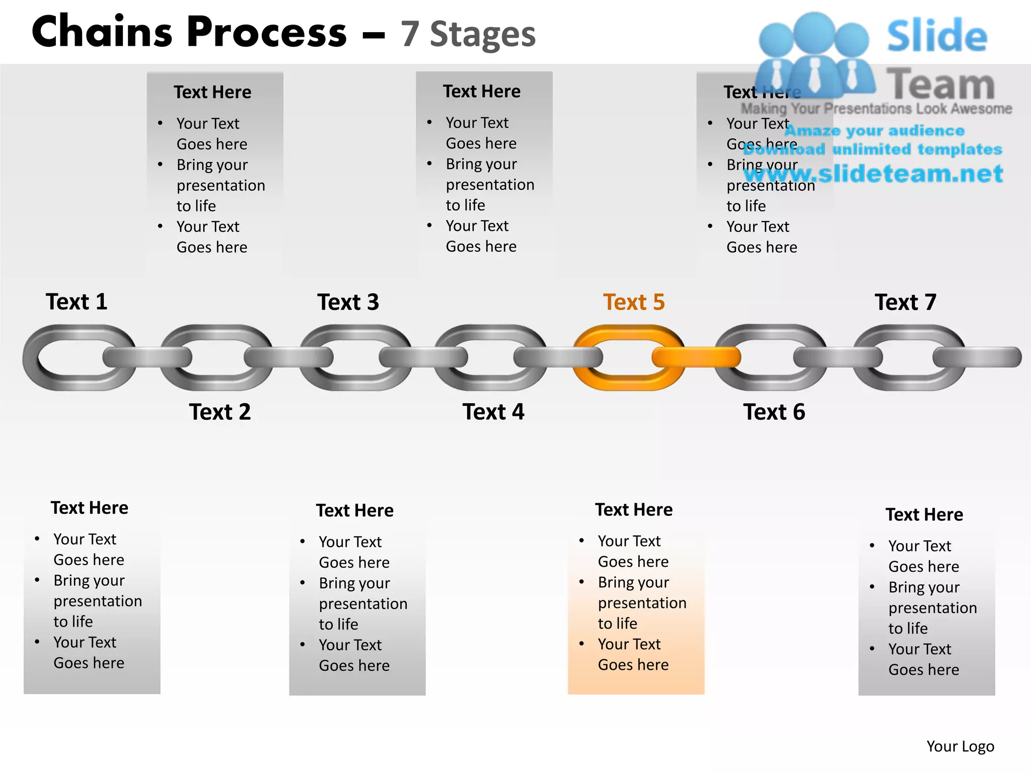 Chains process 7 stages powerpoint slides ppt templates | PPT