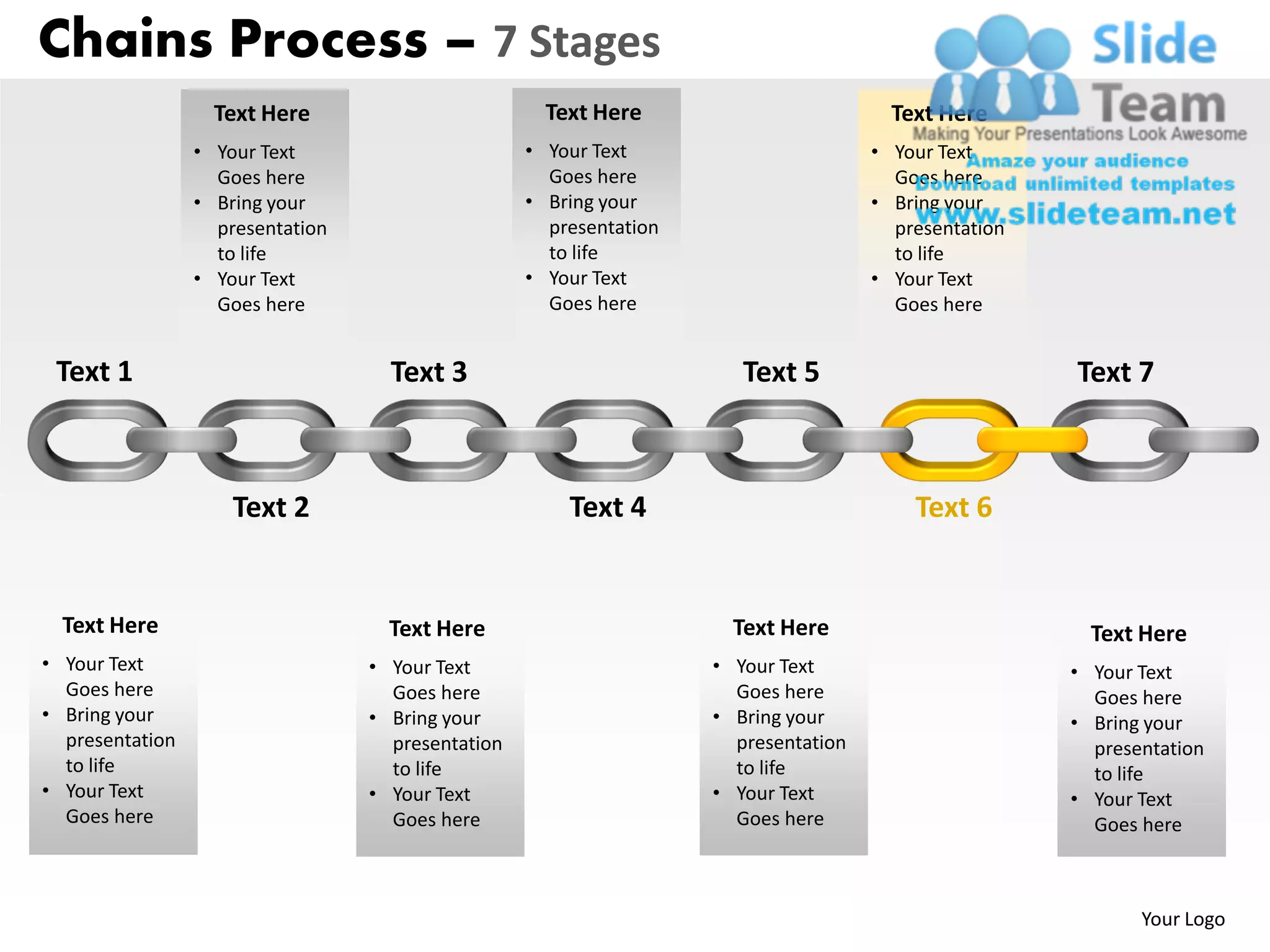 Chains process 7 stages powerpoint slides ppt templates | PPT