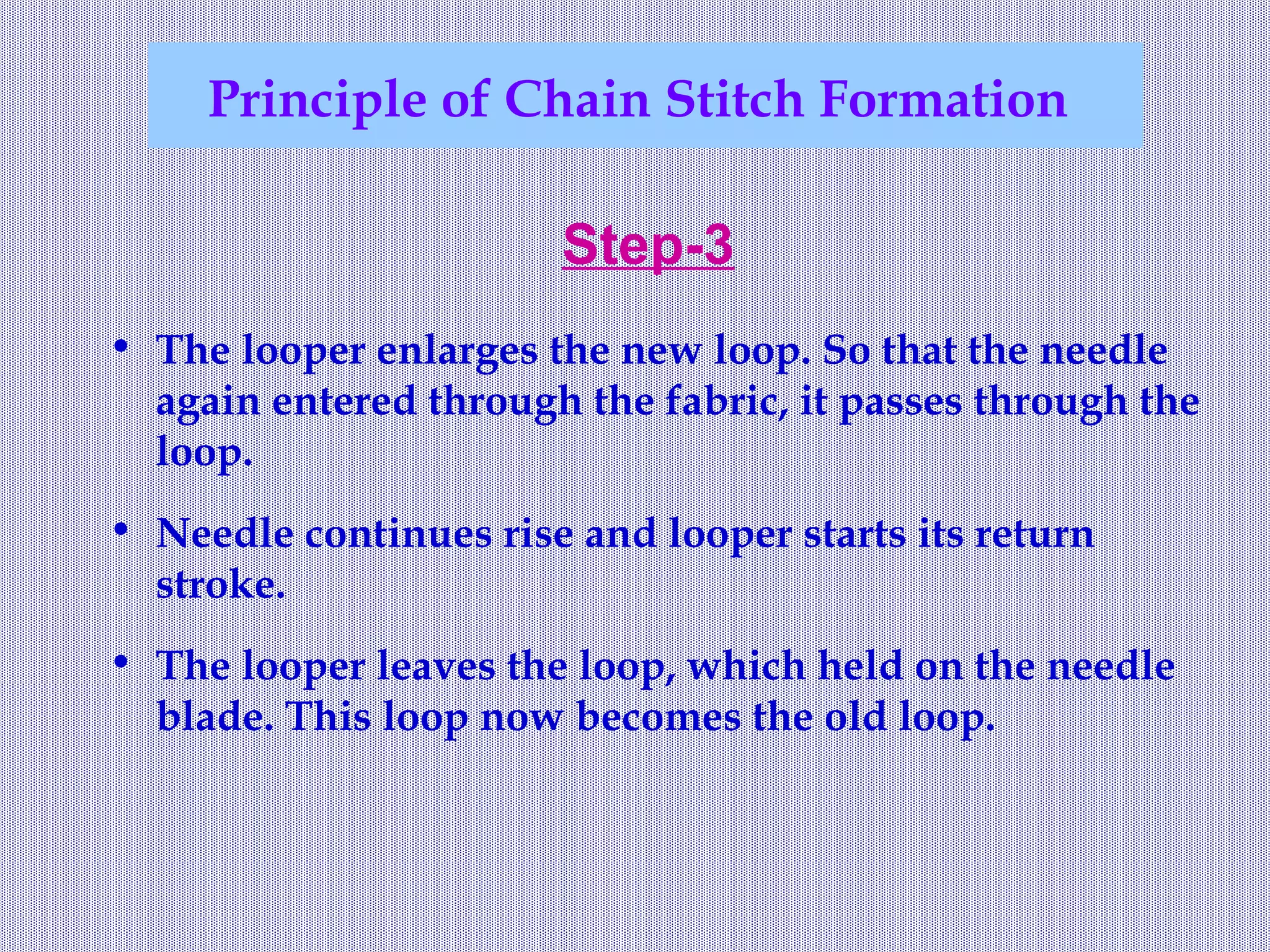 Chain stitch formation | PPT