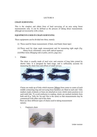 chain survey.pdf for civil engineering.. | PDF