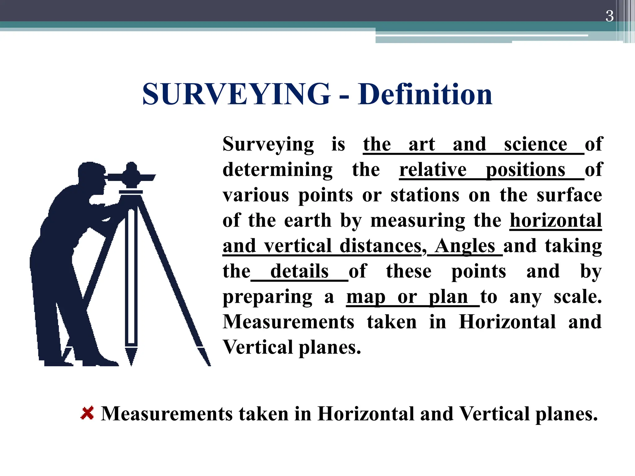 DEFINITIONS, PRINCIPLES AND CHAIN SURVEYING | PPTX