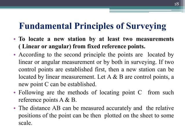 DEFINITIONS, PRINCIPLES AND CHAIN SURVEYING | PPTX | Geography | Science
