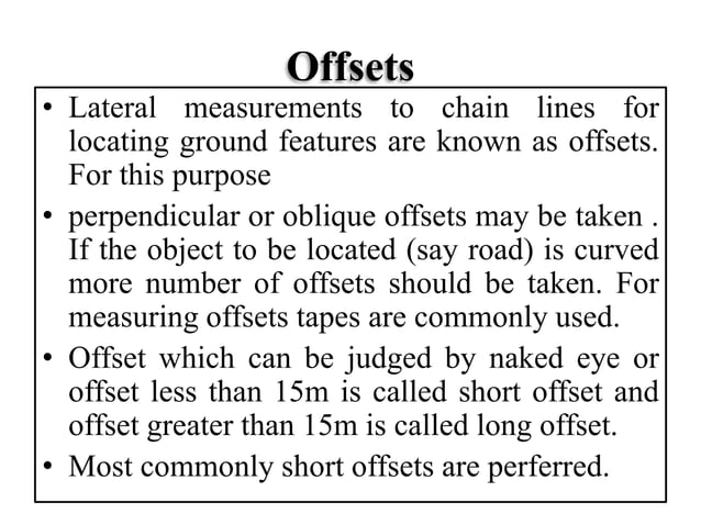 Chain surveying and offset | PPTX | Geography | Science