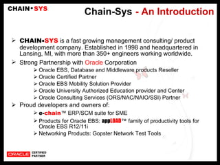 Chainsys Accelerate Presentation | PPT