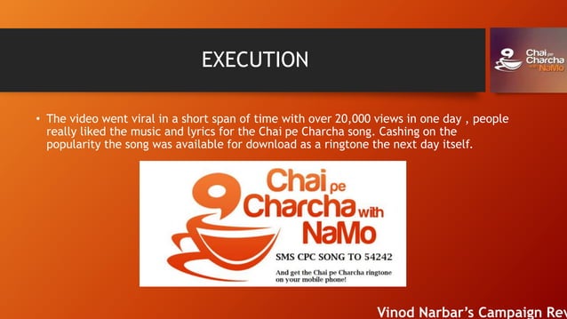 Chai Pe Charcha Campaign Overview by Vinod Narbar | PPTX
