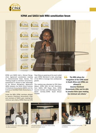 ICPAK Chairman's newsletter | PDF | Business Expos & Conferences | Events