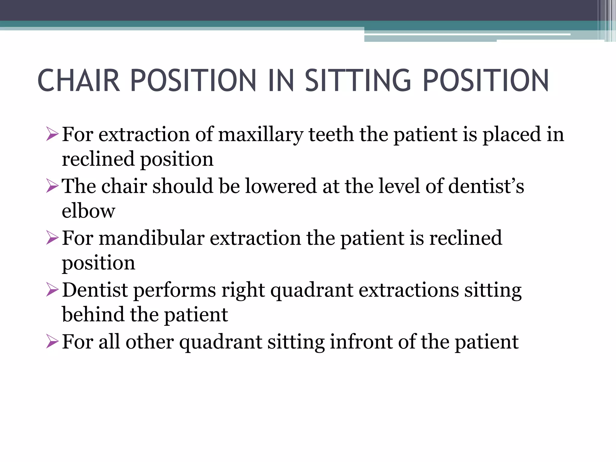 Chair position and finger rest | PPTX