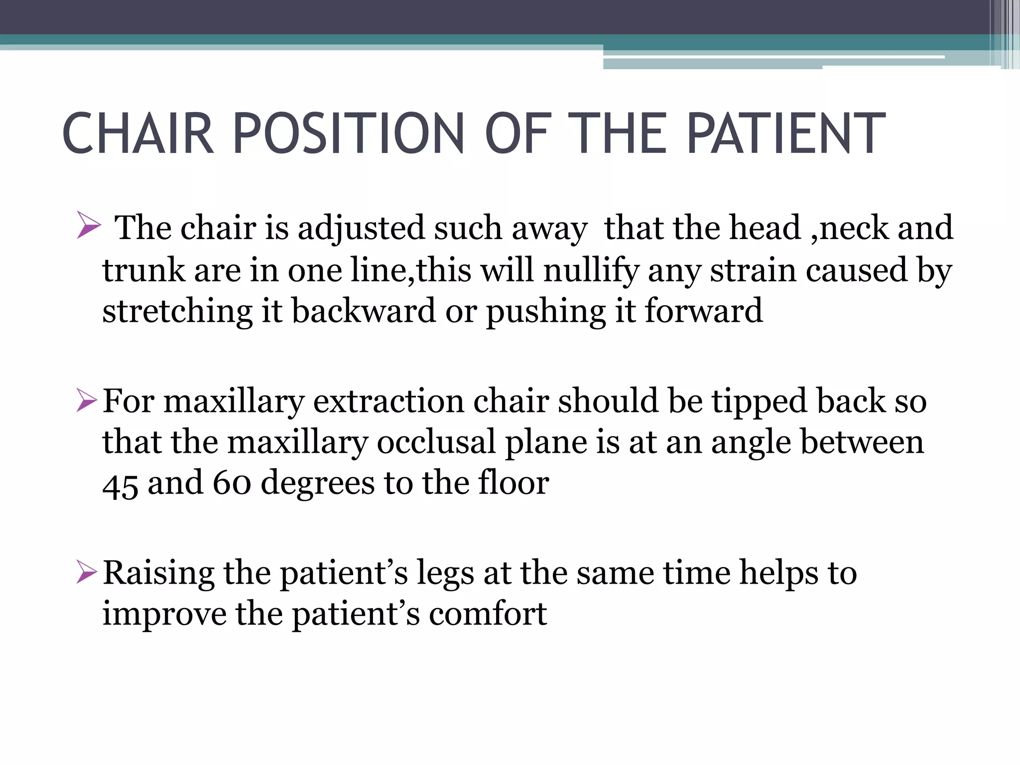 Chair position and finger rest | PPTX