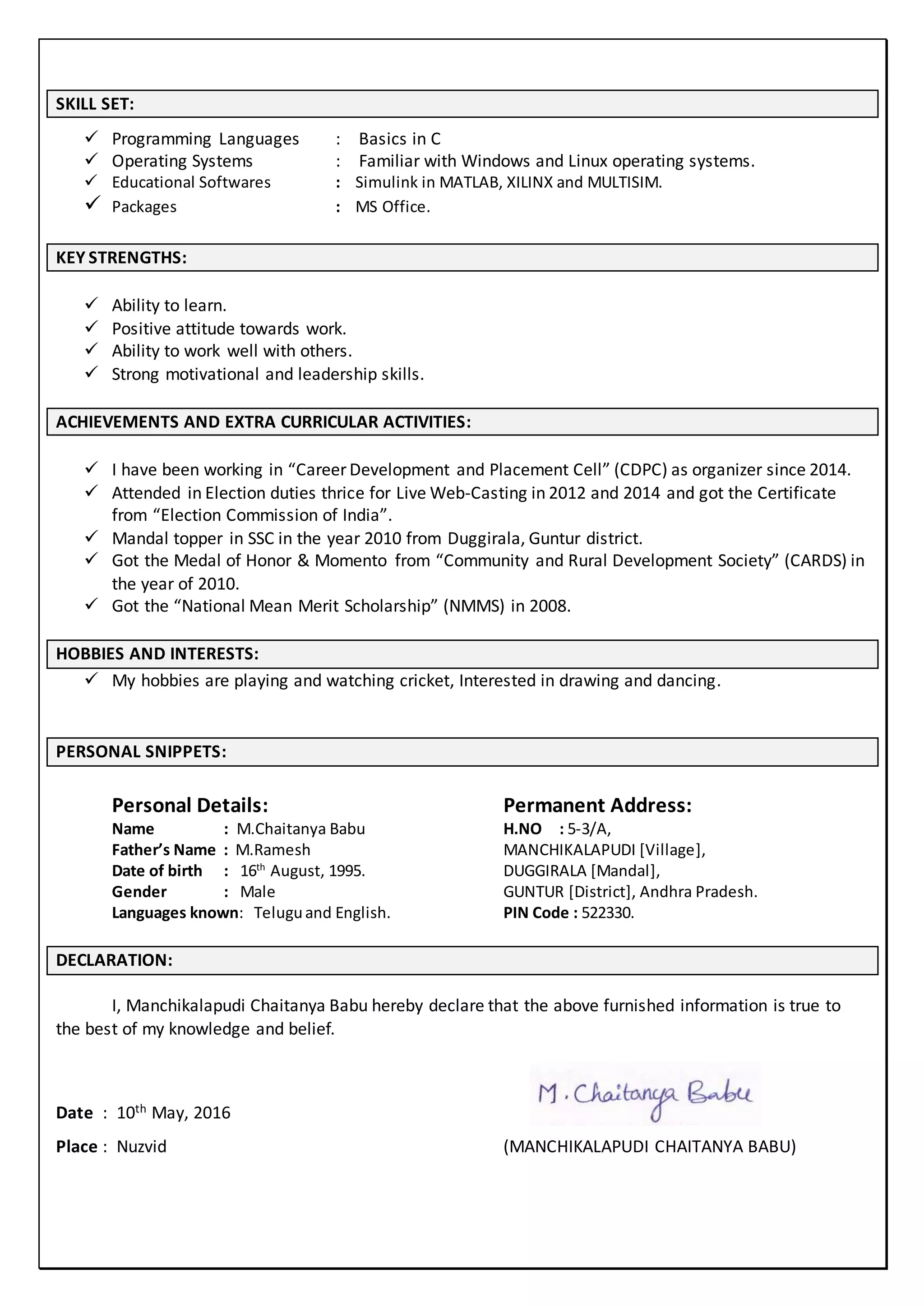 Chaitanya _ Resume | DOCX
