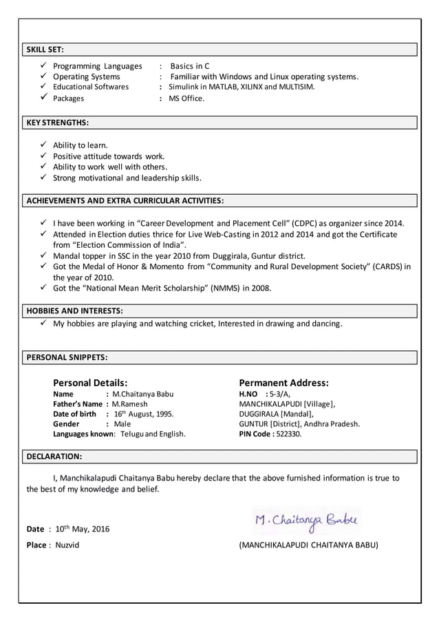 Chaitanya _ Resume | PDF