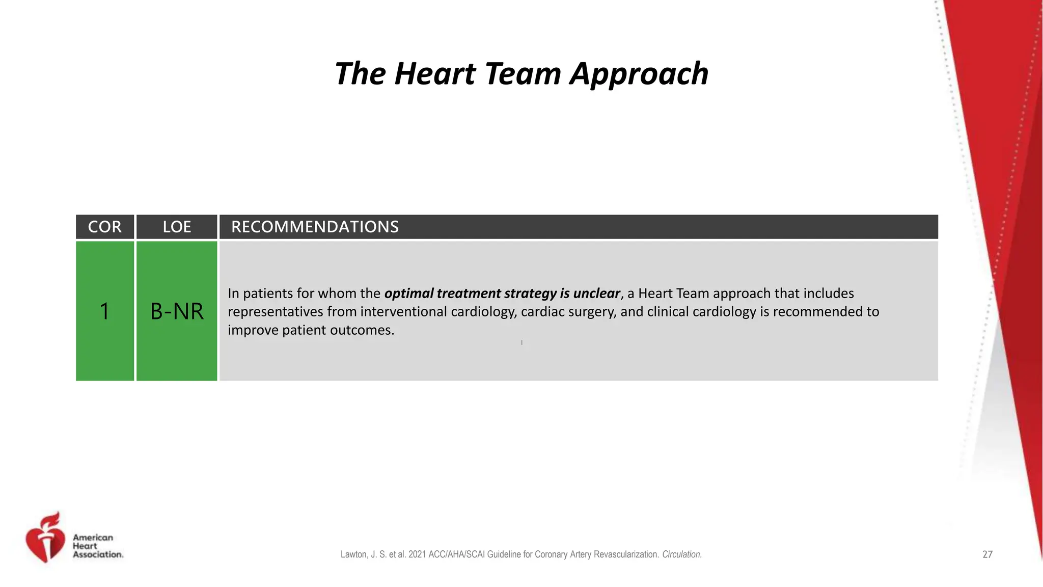 Surgeons view on AHA/ACC Coronary revascularisation guidelines .pptx ...