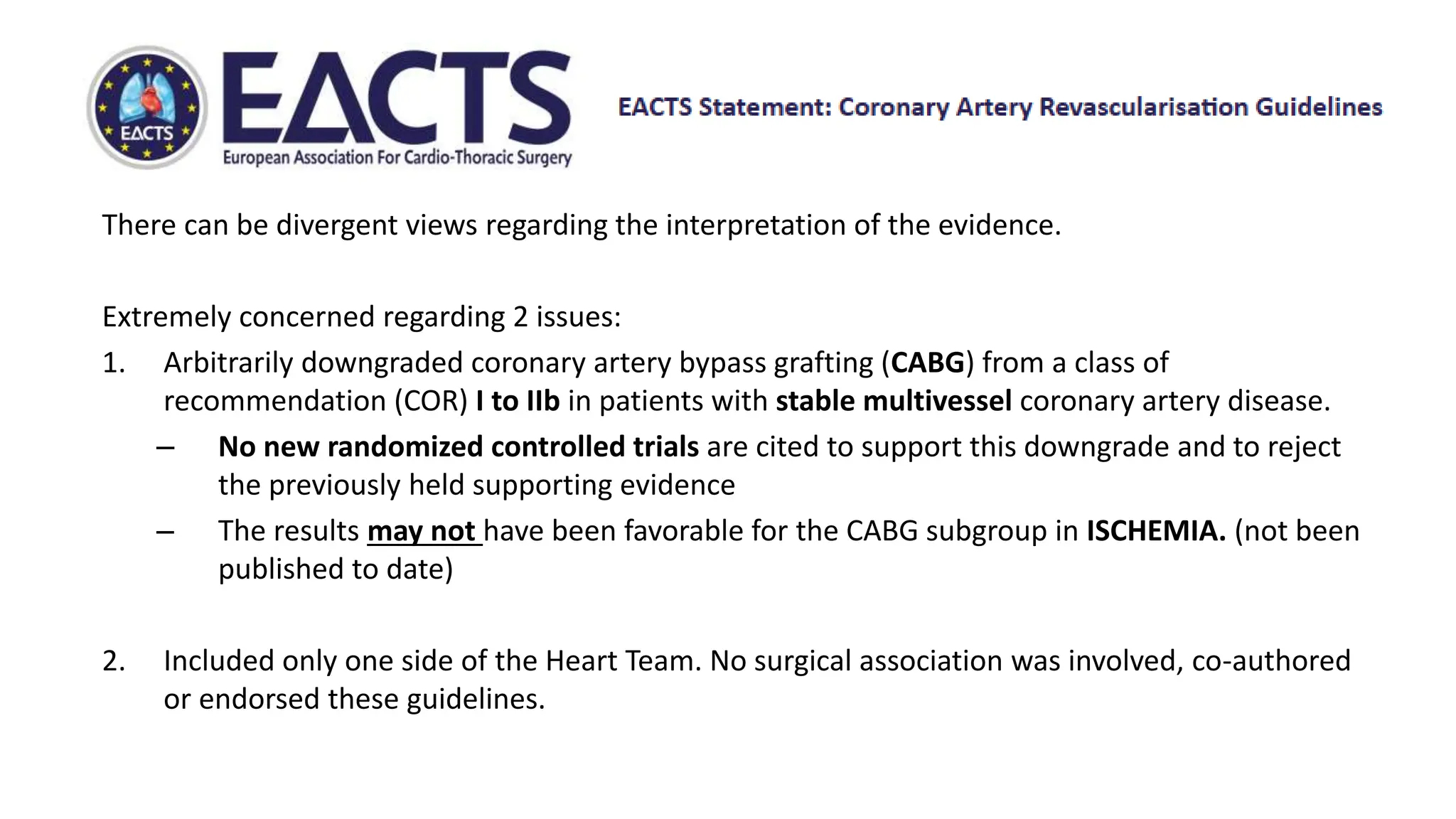 Surgeons view on AHA/ACC Coronary revascularisation guidelines .pptx