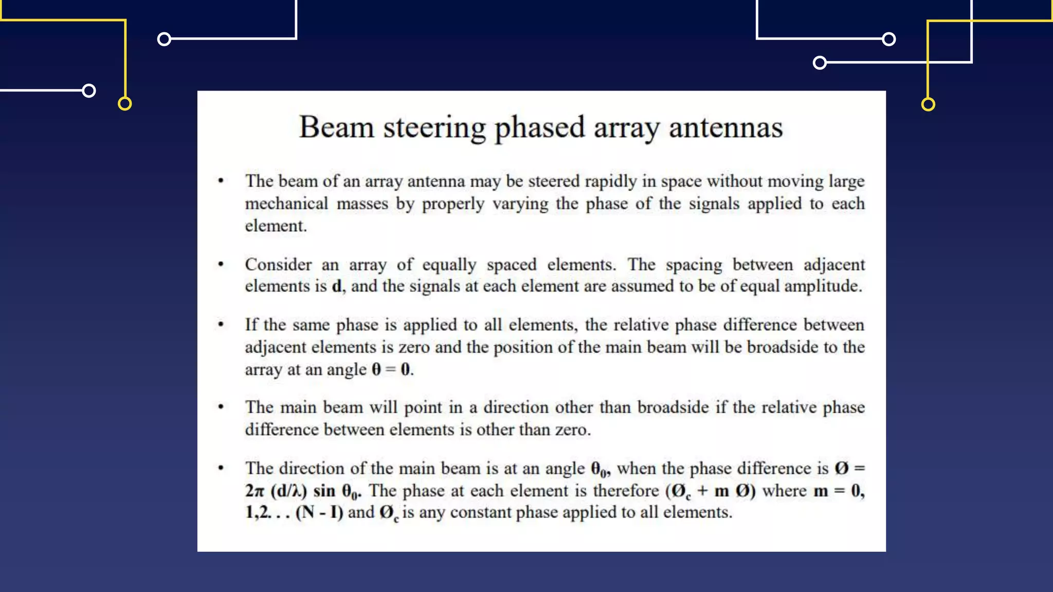 Radar systems- Beam Forming, Beam Steering, Beam Width Changes | PPTX