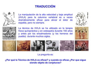 Efectividad de las Técnicas de HVLA y de Energía Muscular | PPT