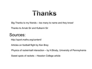 Physics of Sports - Football and Tennis | PPT