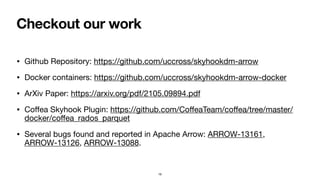 SkyhookDM - Towards an Arrow-Native Storage System | PPT