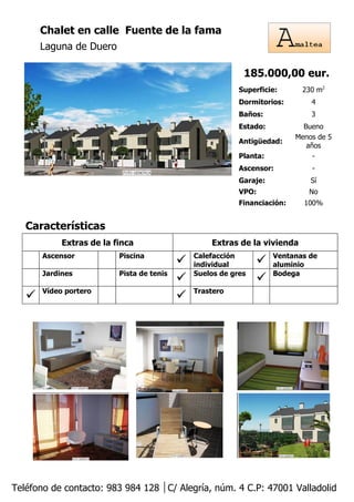 CHALET 4 DORMITORIOS EN C/ FUENTE LA FAMA LAGUNA DE DUERO (VALLADOLID) | PDF