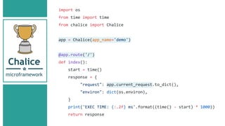 Chalice microframework 101 (eng) | PPT