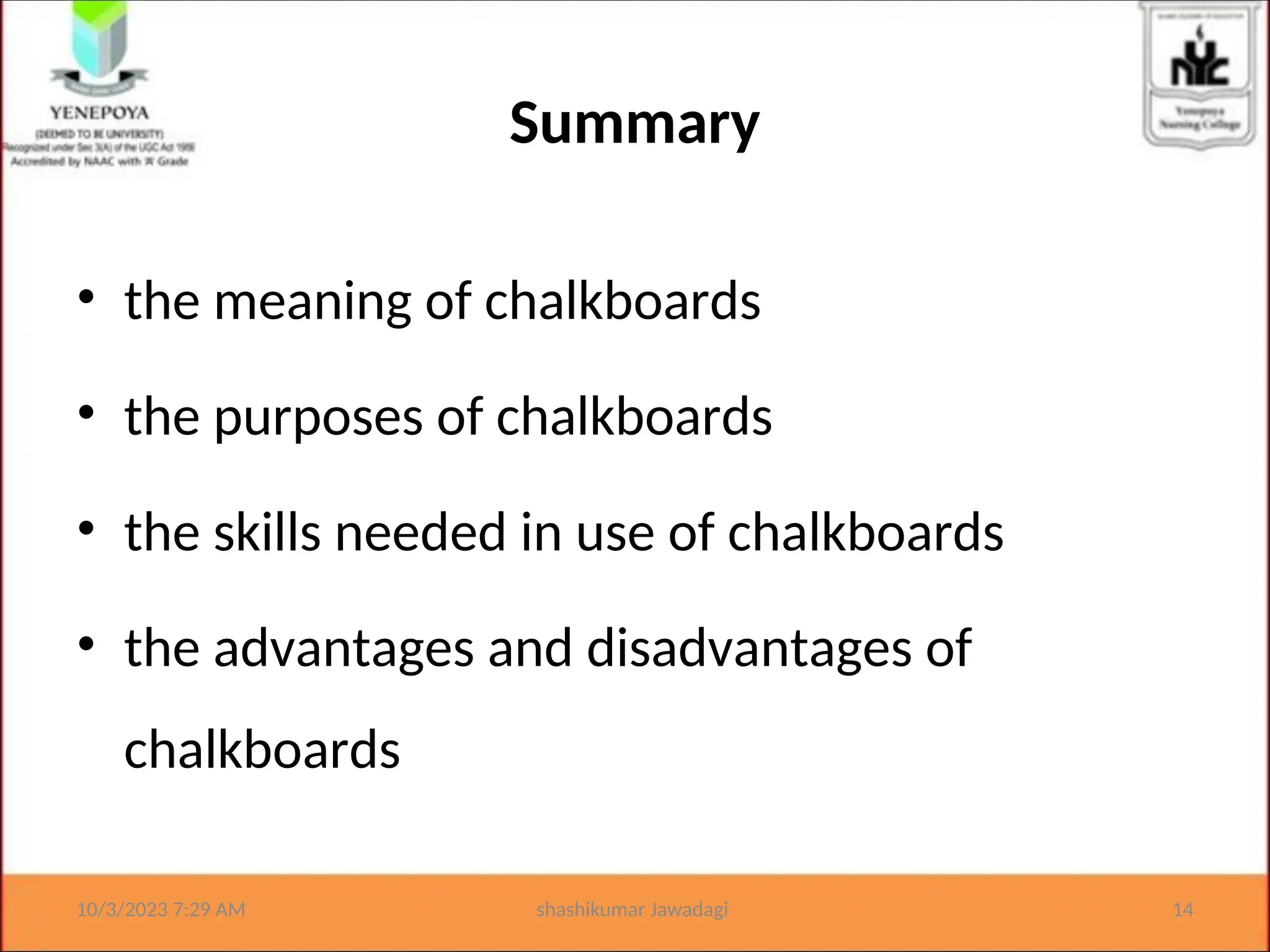 Chalk board in Nursing Education and Technology.ppt