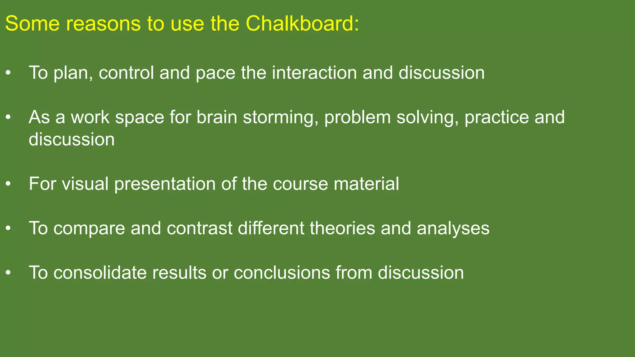 Chalkboard skills for effective teaching | PPTX