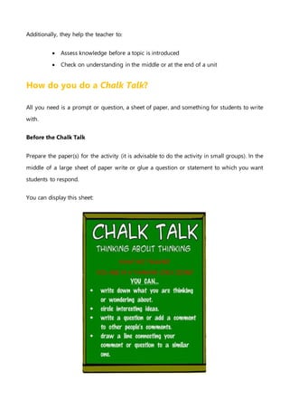 Chalk talk thinking routine | DOCX