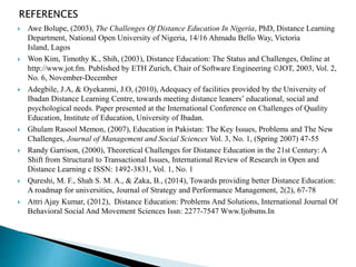 Challenges and issuesof distance education Pakistan | PPTX