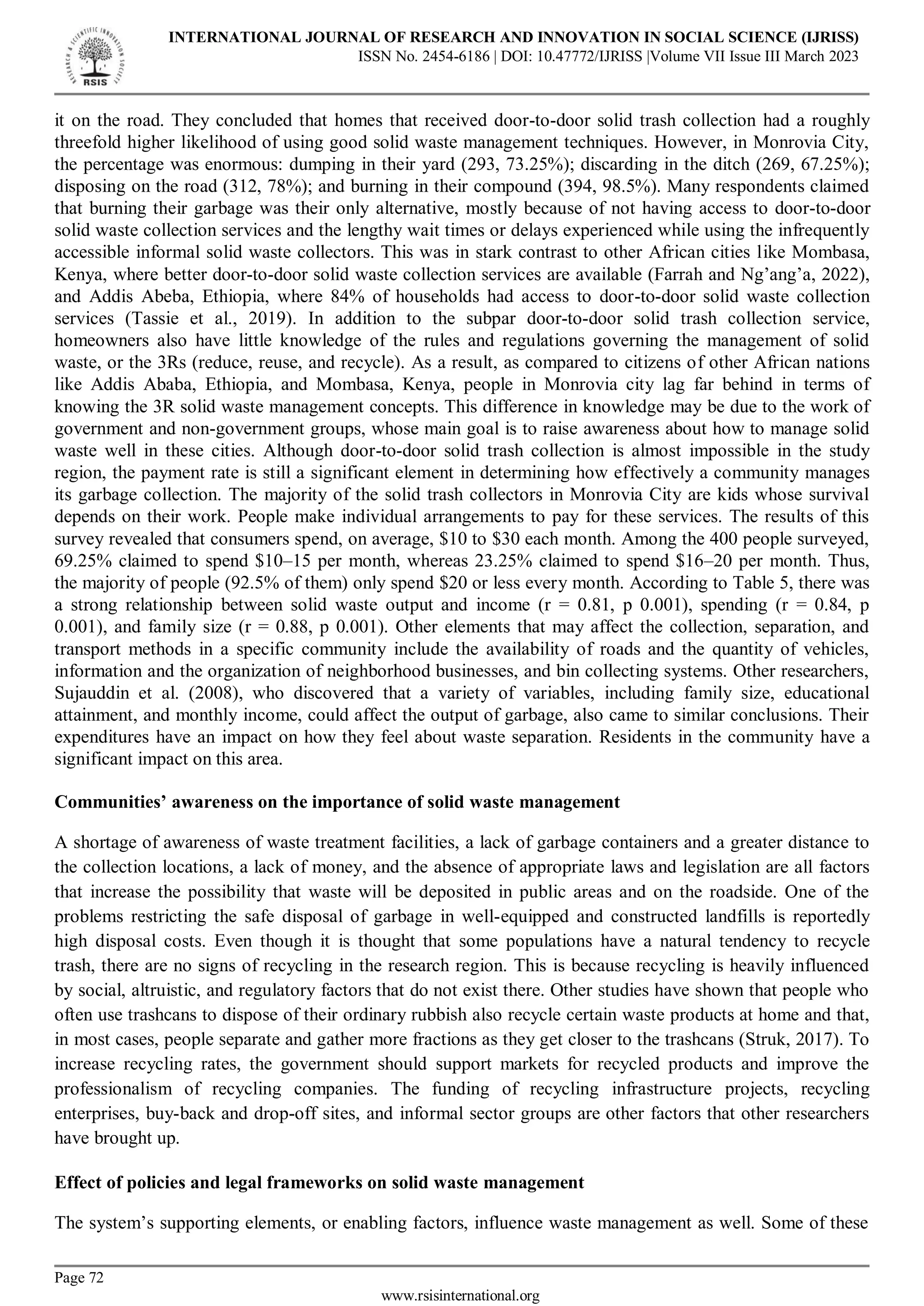 Challenges and Prospects of Solid Waste Management in Monrovia City ...