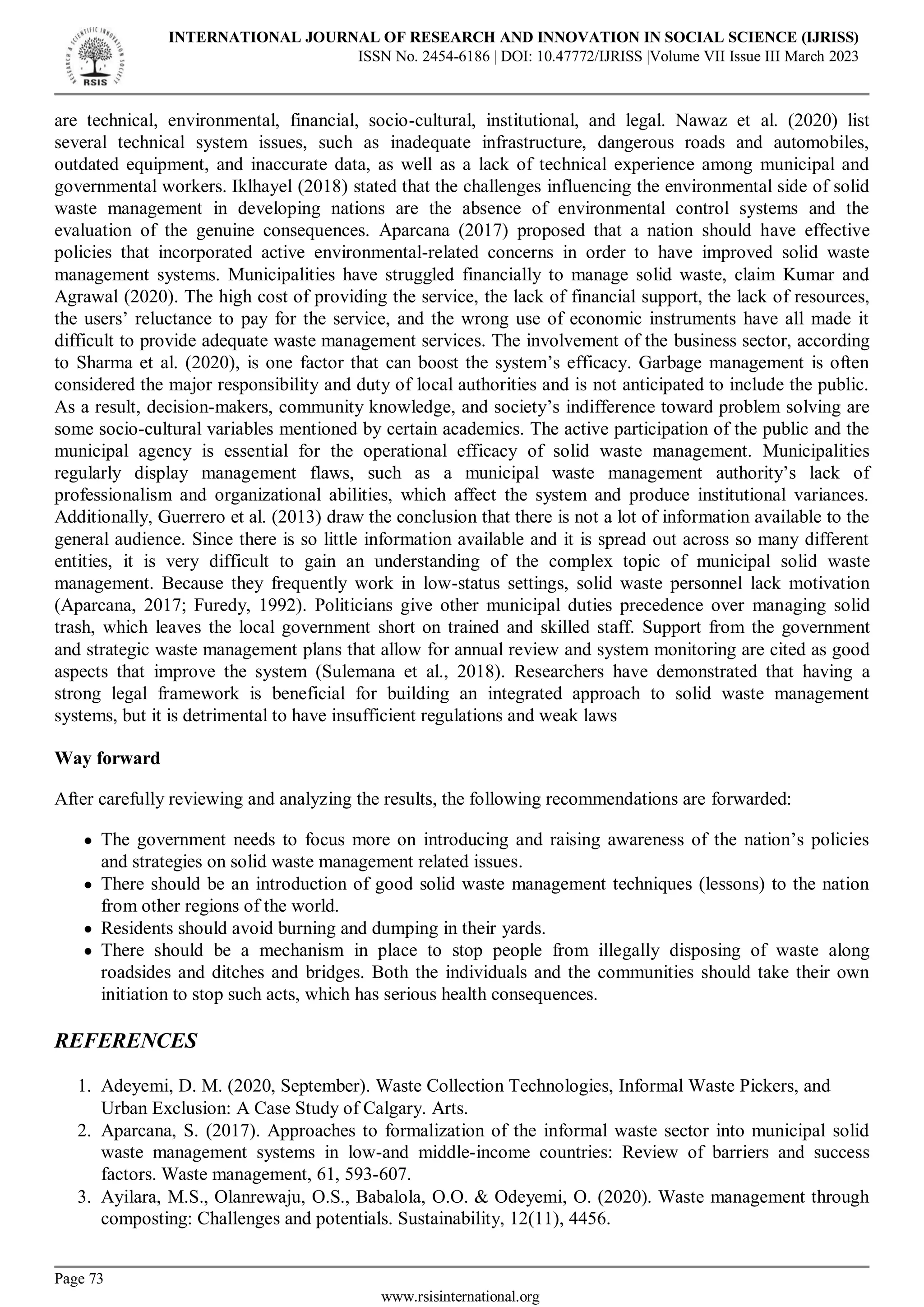 Challenges and Prospects of Solid Waste Management in Monrovia City ...