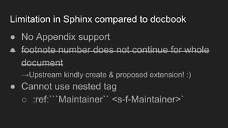 Challenge: convert policy doc from docbook to sphinx | PPT