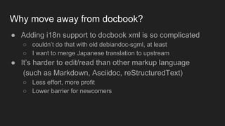 Challenge: convert policy doc from docbook to sphinx | PPT