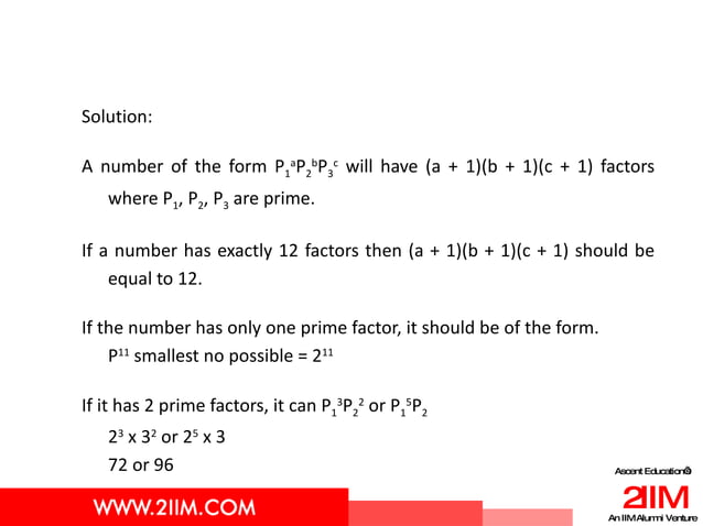 CAT: Solutions to number theory 3 questions | PPT