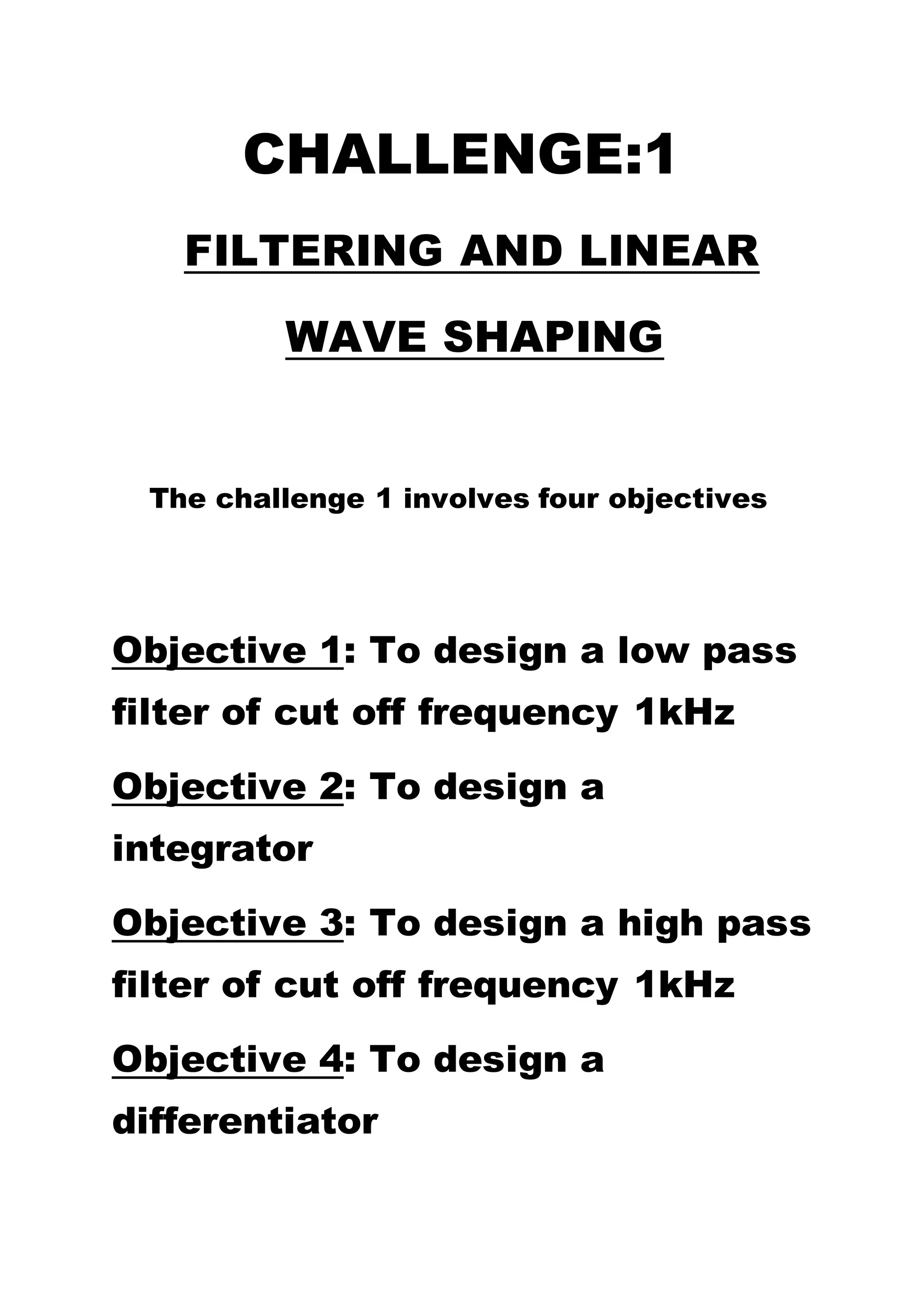 Low pass filter and Integrator | DOCX