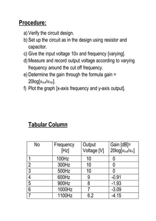 Low pass filter and Integrator | DOCX