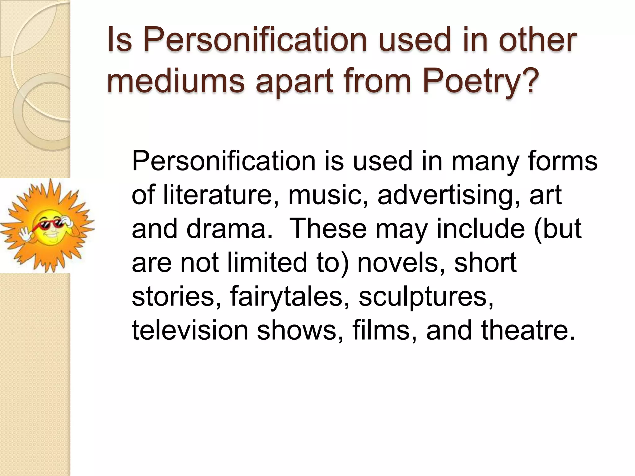 Personification in Poetry Presentation | PPTX