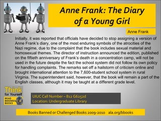 Challenged & banned books 2010 | PPT