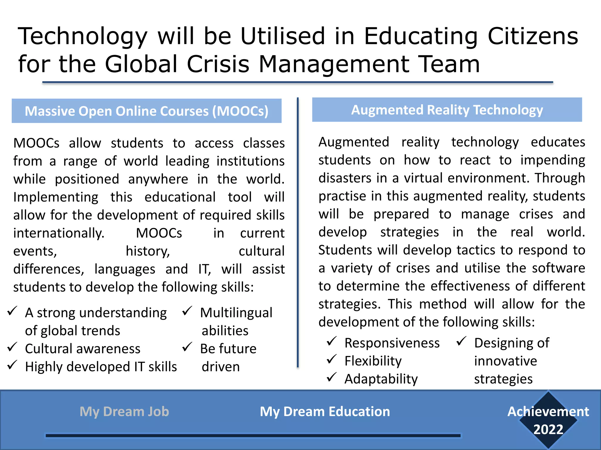 [Challenge:Future] An Education System for Global Crisis Management | PPTX