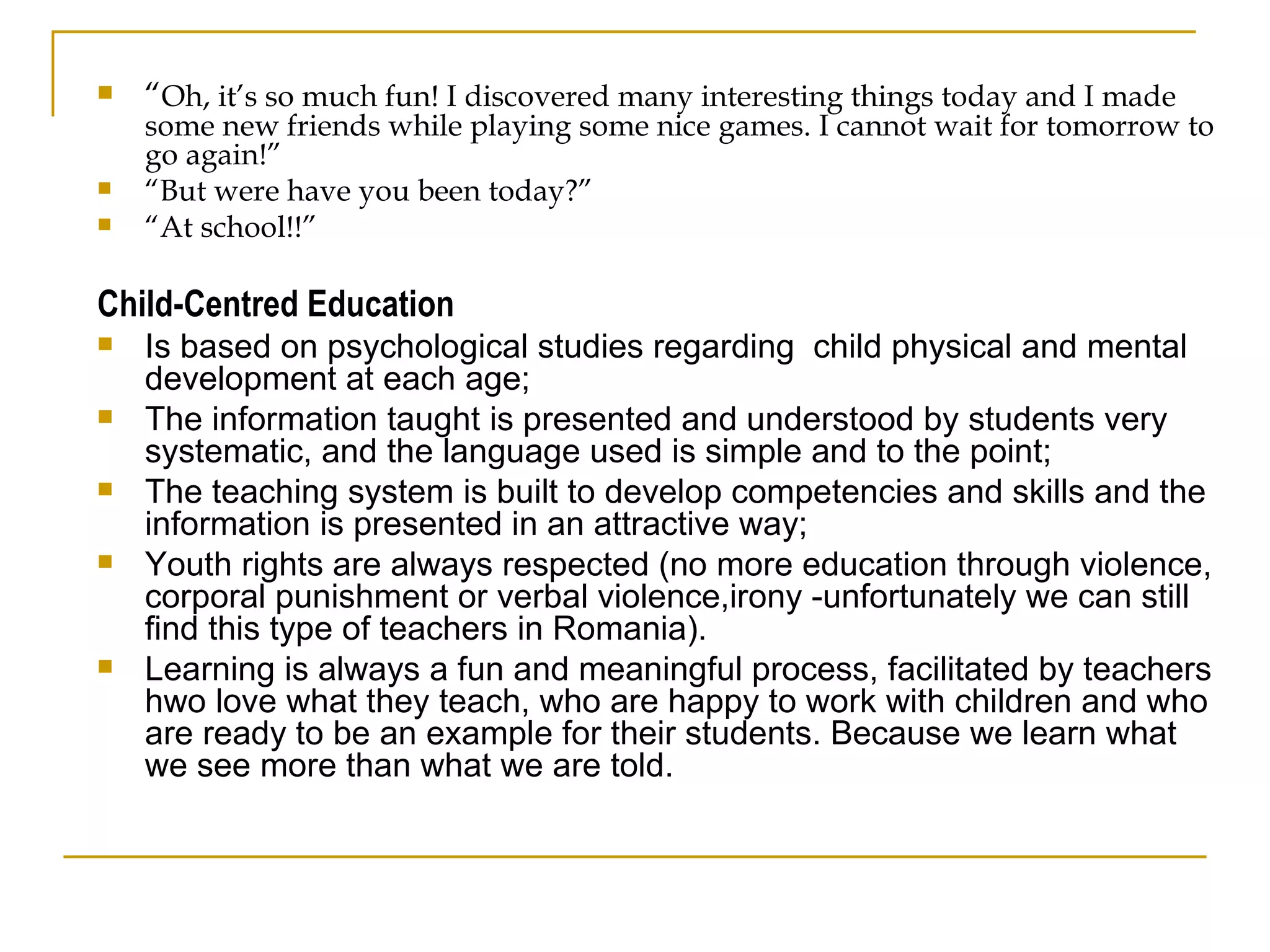 [Challenge:Future] Child-Centered Education System in Romania | PPT