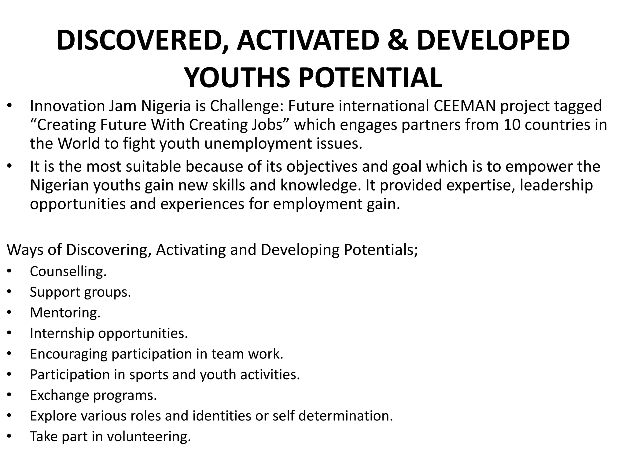 [Challenge:Future] Innovation Jam NIGERIA | PPTX