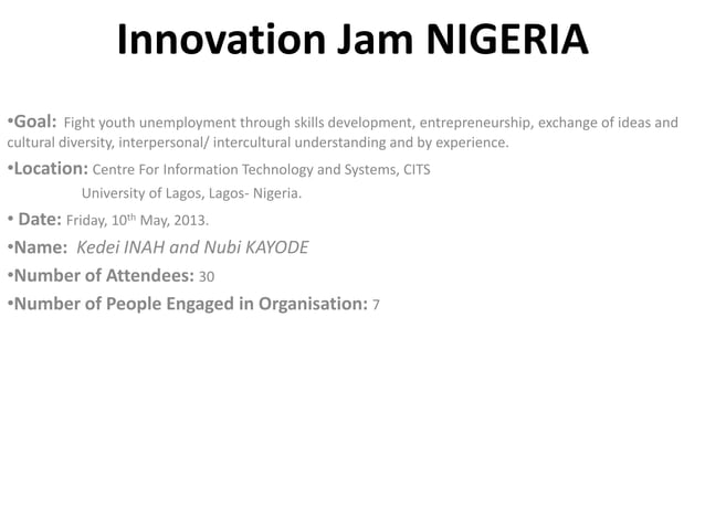 [Challenge:Future] Innovation Jam NIGERIA | PPT