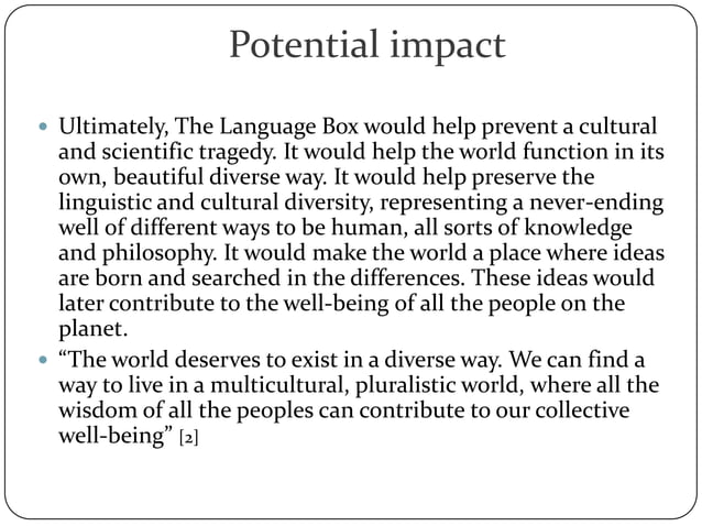 [Challenge:Future] Language Death - The Language Box | PPT