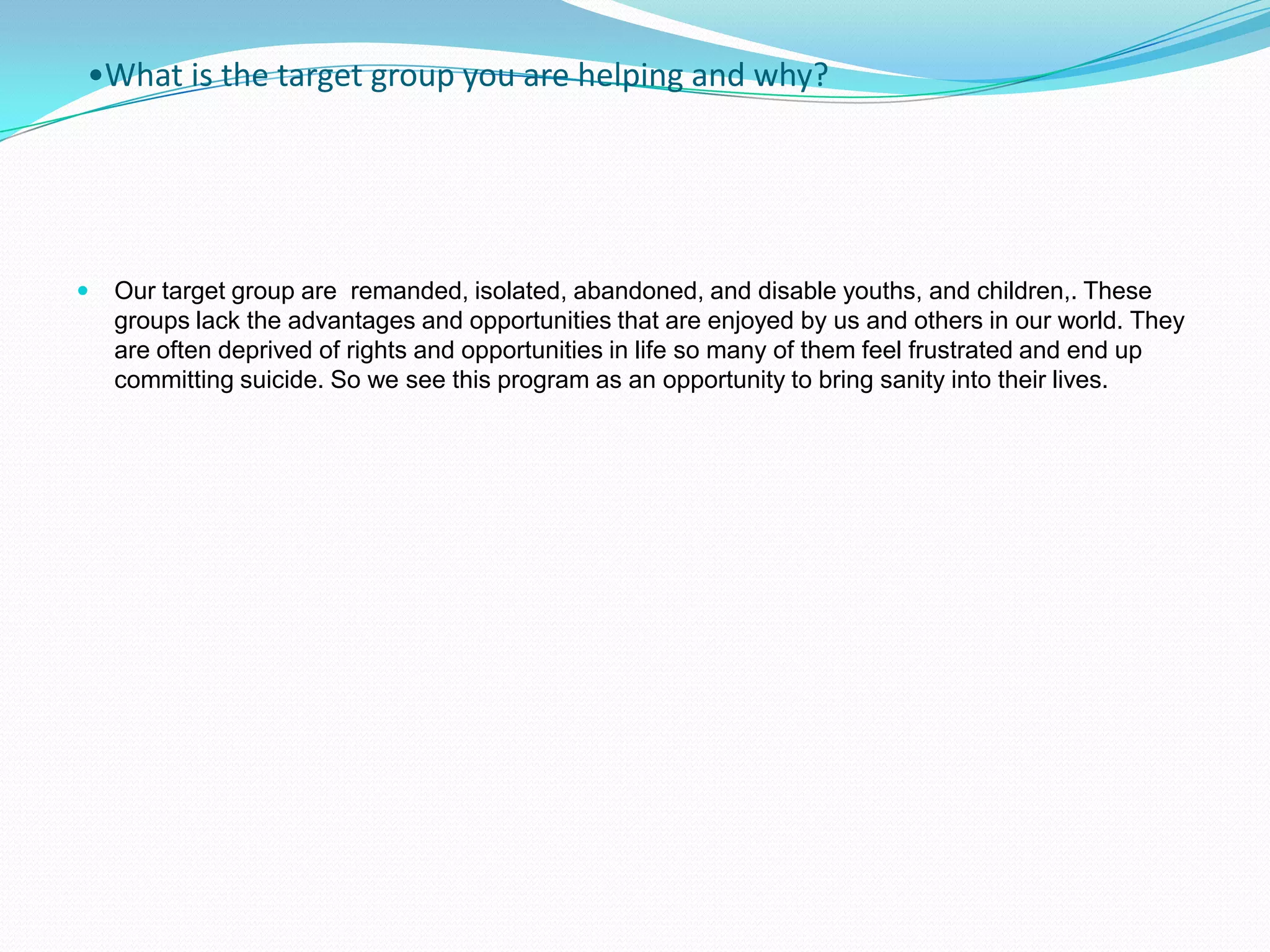 [Challenge:Future] REMAND CHILDREN RESTORATION PROJECT | PPTX