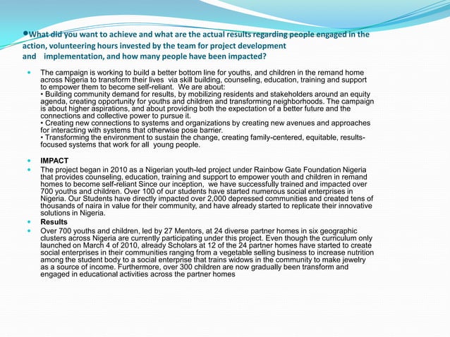 [Challenge:Future] REMAND CHILDREN RESTORATION PROJECT | PPT