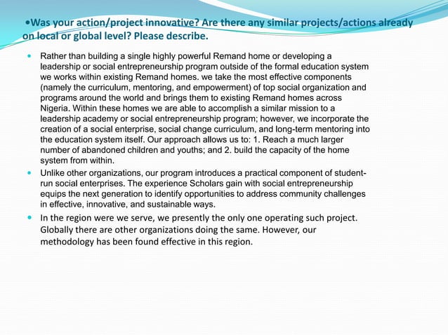 [Challenge:Future] REMAND CHILDREN RESTORATION PROJECT | PPT