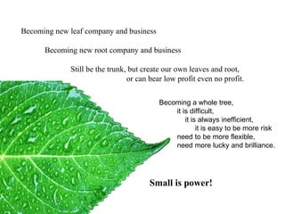 [Challenge:Future] sustainable company is a whole tree. | PPT