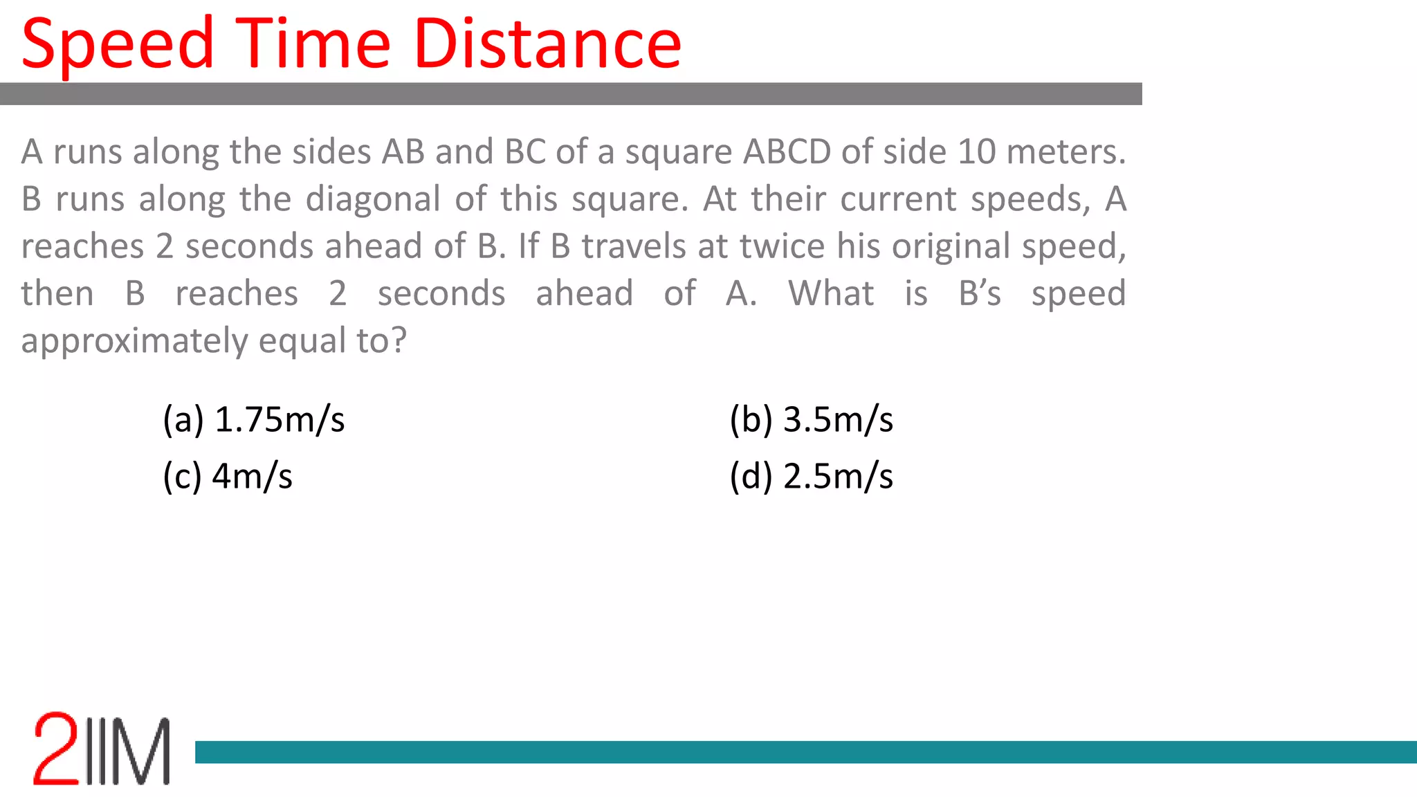 Speed Time Distance - C1 | PPTX