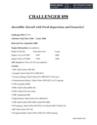Aircraft for Sale - Challenger 850 | PDF